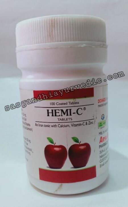 Arya aushadhi Hemi-C Tablet, 100 Tablets - SAS Gandhi Ayurvedic